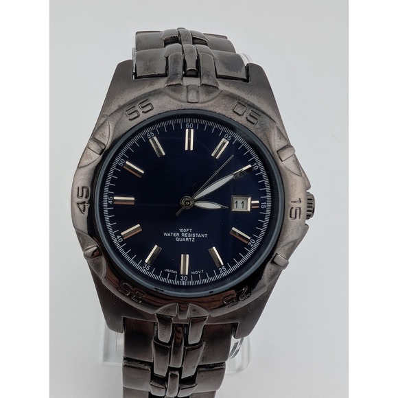 Puritan | Accessories | Puritan Watch Men 4mm Gunmetal Case Blue Dial 9 ...